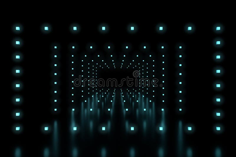 Row of Rectangle Shaped Blue LED Lights Stock Illustration ...