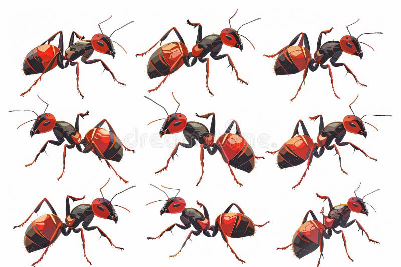 Row of Red Ants are Shown in a Row. Stock Photo - Image of wildlife ...