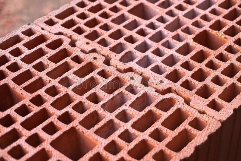 Brick Wall Built by Honeycomb Bond Method. Stock Photo - Image of ...