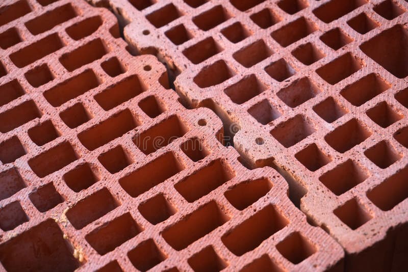 Brick Wall Built by Honeycomb Bond Method. Stock Photo - Image of ...
