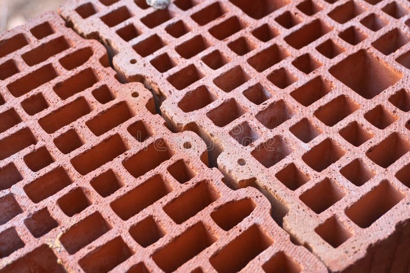 Brick Wall Built by Honeycomb Bond Method. Stock Photo - Image of ...