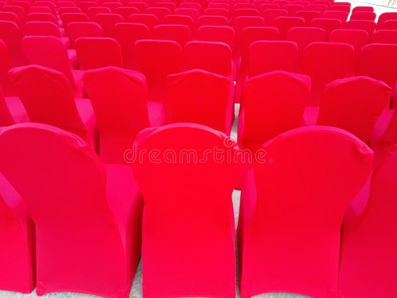 A Row of Red Chairs in the Conference Field. Stock Photo - Image of ...