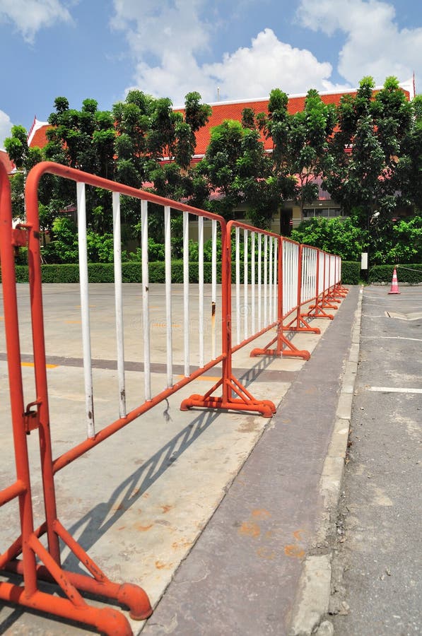 Row of Red-fences on Outdoor Stock Image - Image of defence, outdoors ...