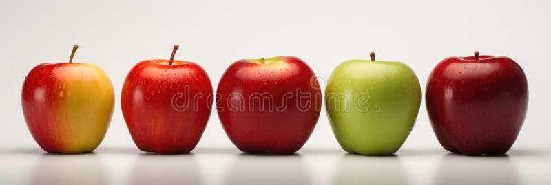 A Row of Red, Green, and Yellow Apples Stock Illustration ...