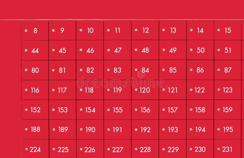 Row of Red Post Office Boxes Stock Photo - Image of communication ...