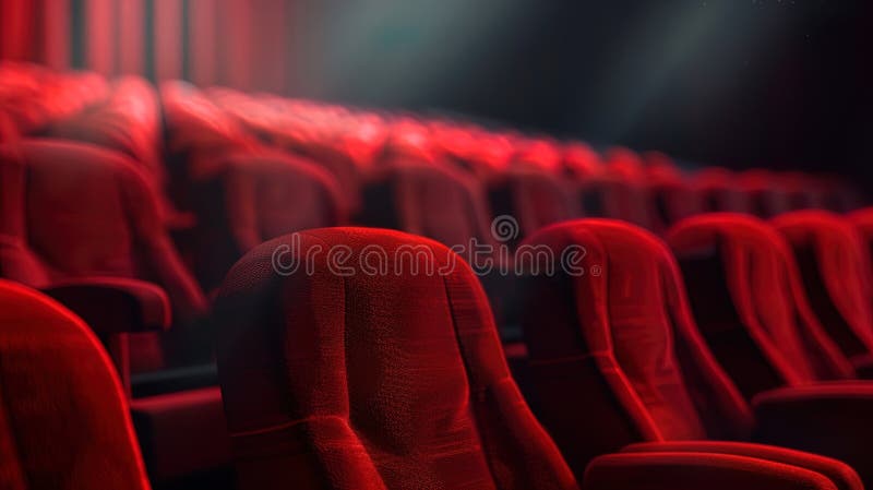 A Row of Red Seats in a Theater Stock Illustration - Illustration of dark, empty: 335305099
