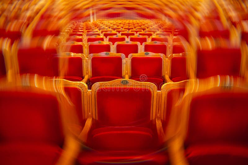 Row of Red Seats in Theatre Stock Illustration - Illustration of opera ...