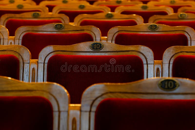 Row of Red Seats in Theatre Stock Photo - Image of indoor, musical ...