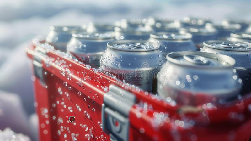 Row of Red Soda Cans with Ring Pulls Stock Image - Image of container ...