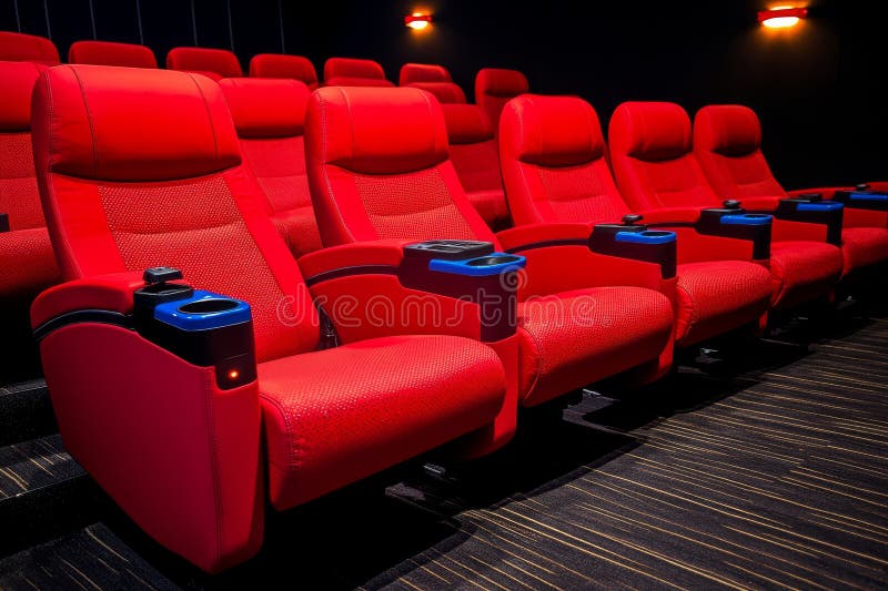 A Row of Red Theater Seats is Ideal for Interior Design or Event ...