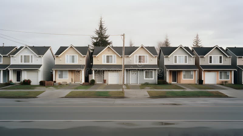 Row of Residential Houses, Housing Problem, Crisis Stock Illustration ... Row of Residential Houses, Housing Problem, Crisis Stock Illustration ...