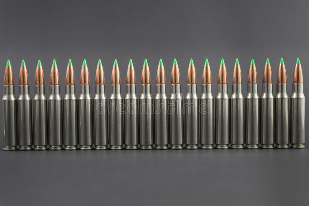 Row of Rifle Ammunition Row Stock Image - Image of army, close: 89354479
