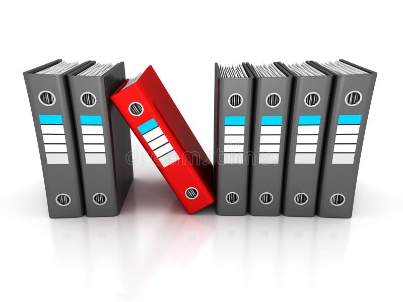 Office Binders One Different Red Ring Binder Stock Illustrations – 2 ...