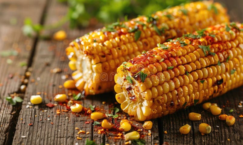A Row of Roasted Corn on the Cob Stock Image - Image of grill, barbeque ...