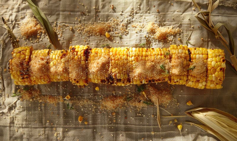 A Row of Roasted Corn on the Cob Stock Photo - Image of corncob, grain ...