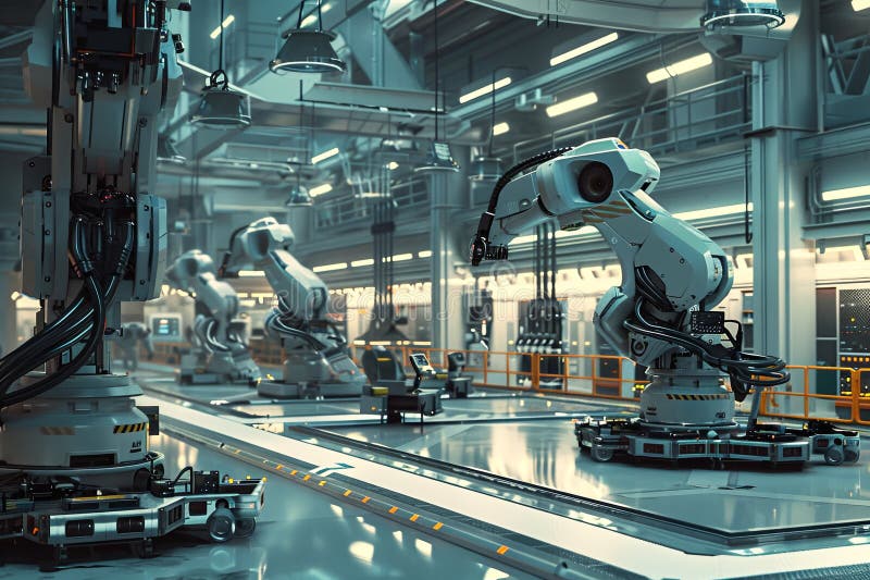 A Row of Robotic Arms Perform Automated Tasks within a Clean and ... A Row of Robotic Arms Perform Automated Tasks within a Clean and ...