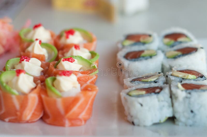 Salmon roses stock image. Image of nigiri, sandwhich - 34272841