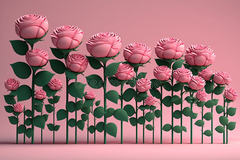 Row of roses illustration stock illustration. Illustration of beautiful ...