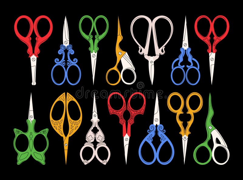 Colorful Scissors for Creativity Stock Vector - Illustration of salon ...