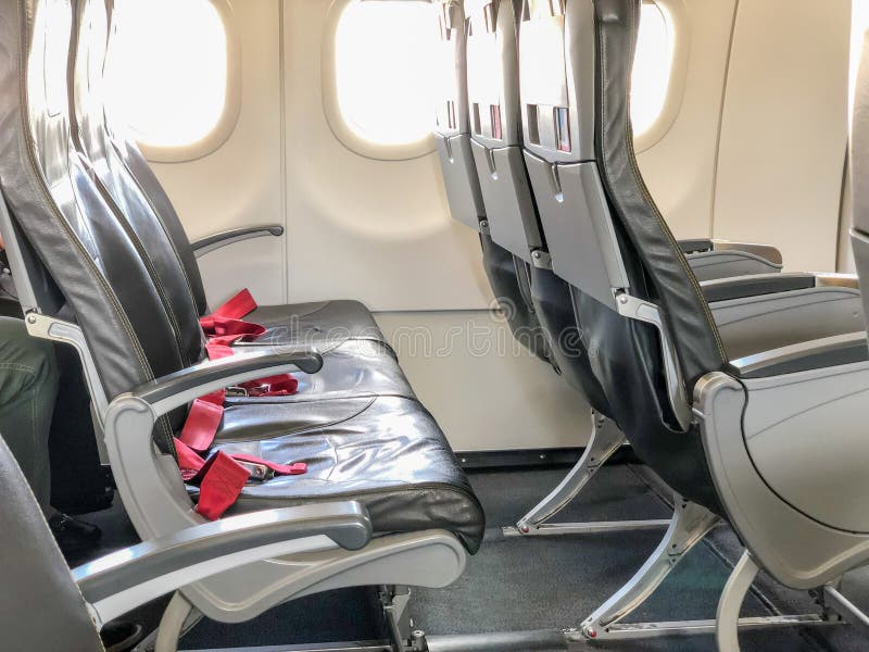 Row of Seats in an Empty Airplane Stock Image - Image of trip ...