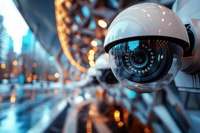 Row of Security Cameras Mounted on a Building Wall Stock Image - Image ...