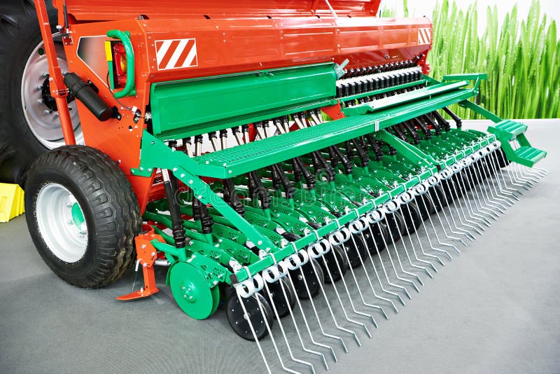 Row seed drill grain stock image. Image of planter, industry - 203614069
