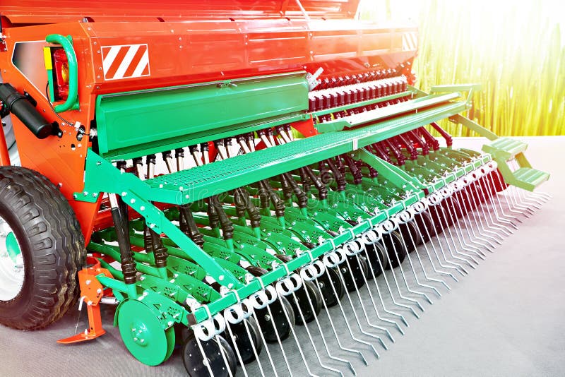 Row seed drill grain stock image. Image of industrial - 209611143