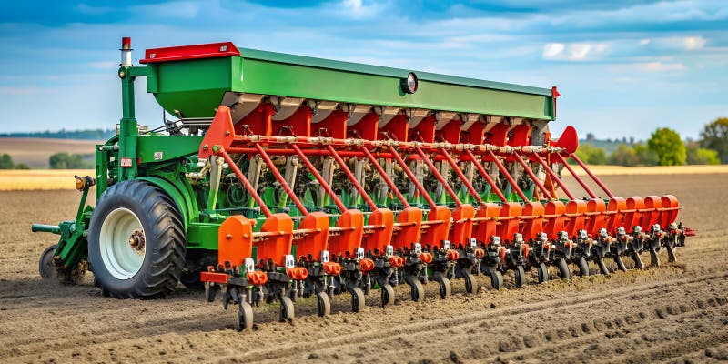 Row Seed Drill Grain Seed Sowing Device AI-Created Content Stock Image ...