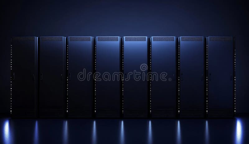 A Row of Server Cabinets in the Data Center. Generative AI. Stock ...