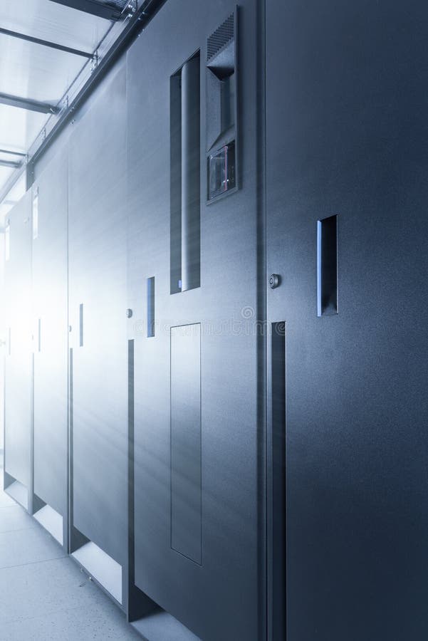 Row of Server Cabinets Inside Data Center Room Stock Photo - Image of ...