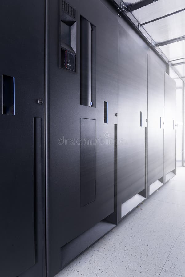 Row of Server Cabinets Inside Data Center Room Stock Photo - Image of ...