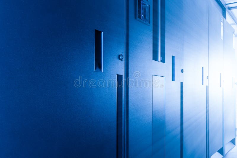Row of Server Cabinets Inside Data Center Room Stock Image - Image of ...
