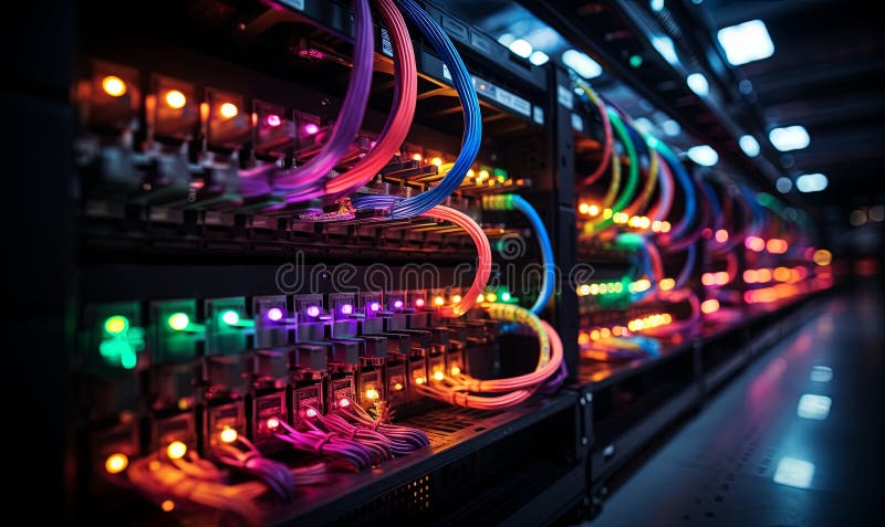 Row of Servers in Data Center Stock Photo - Image of rack, blinking ...
