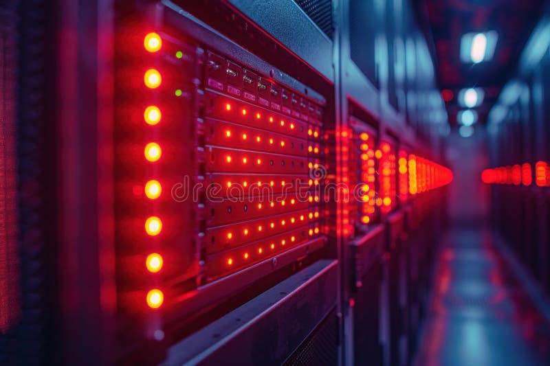 Row of Servers in a Data Center Stock Photo - Image of rows, cables ...