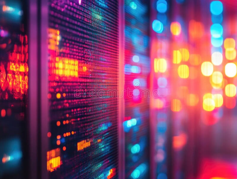 Row Servers Modern Data Center Facility Network Cabling Equipment Stock ...