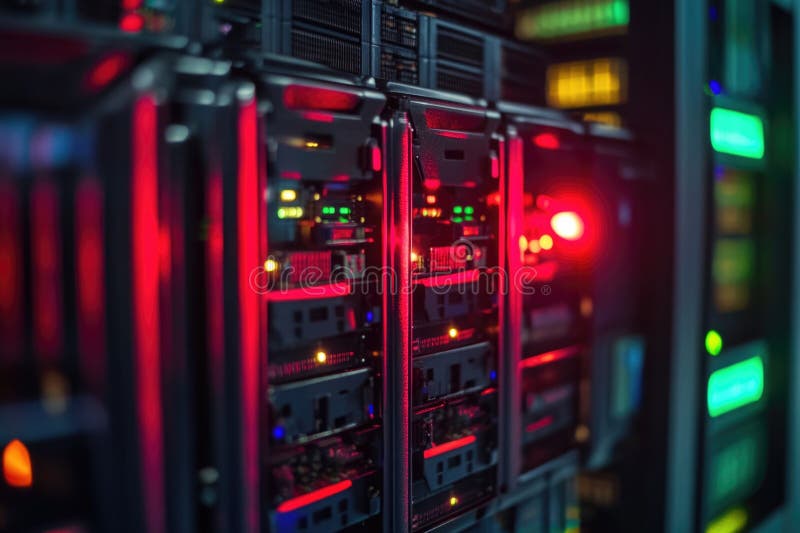 Row of Servers in a Modern Server Room, Ready for Use Stock Image ...