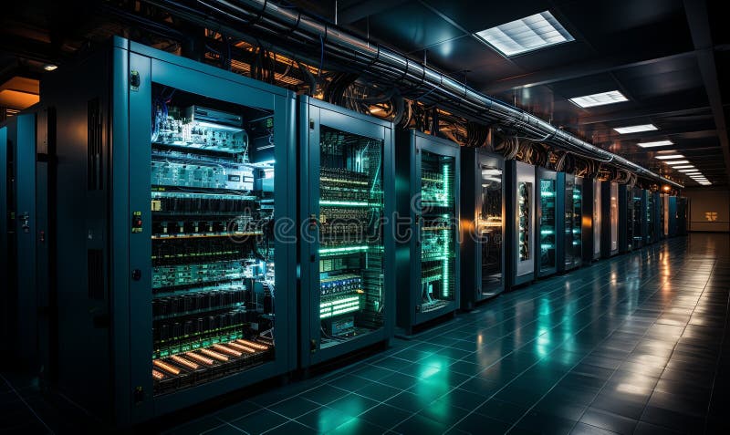 Row of Servers in Server Room Stock Photo - Image of hardware, database ... Row of Servers in Server Room Stock Photo - Image of hardware, database ...