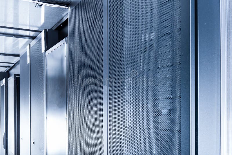 Row of Sever Racks with Perspective Projection Stock Image - Image of ...