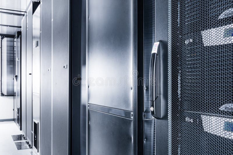 Row of Sever Racks with Perspective Projection Stock Photo - Image of ...