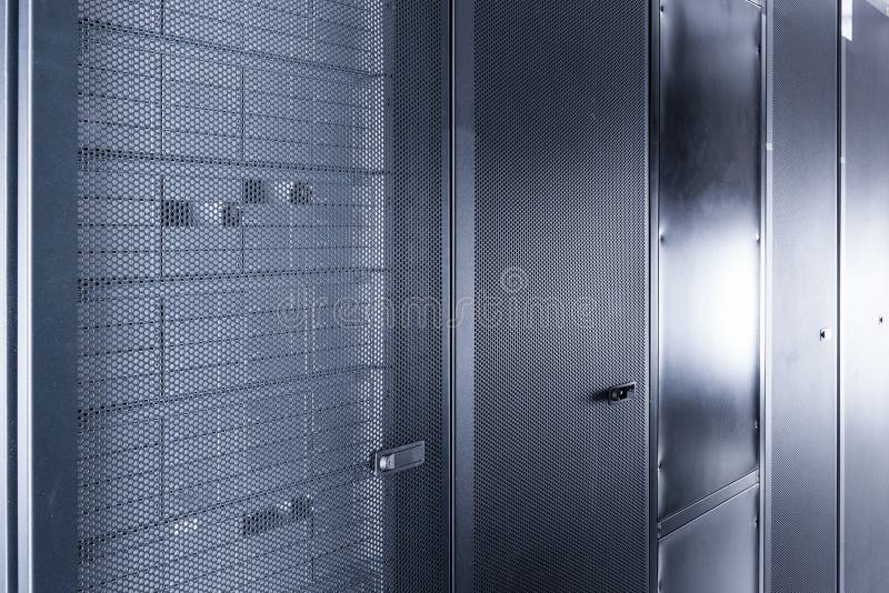 Row of Sever Racks with Perspective Projection Stock Image - Image of ...