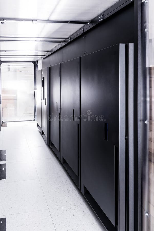 Row of Sever Racks with Perspective Projection Stock Photo - Image of ...