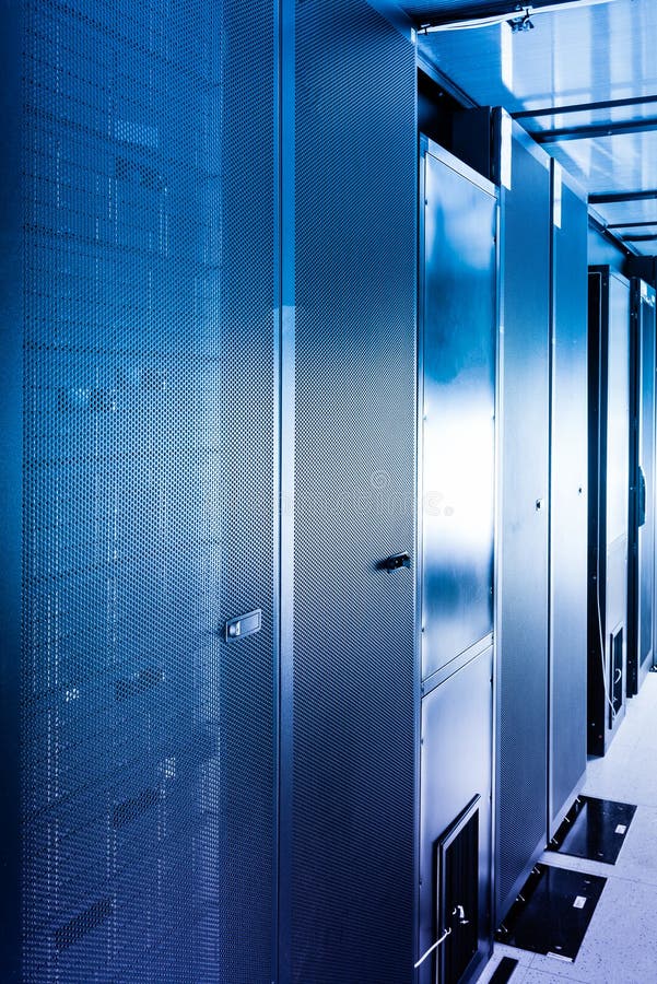 Row of Sever Racks with Perspective Projection Stock Photo - Image of ...