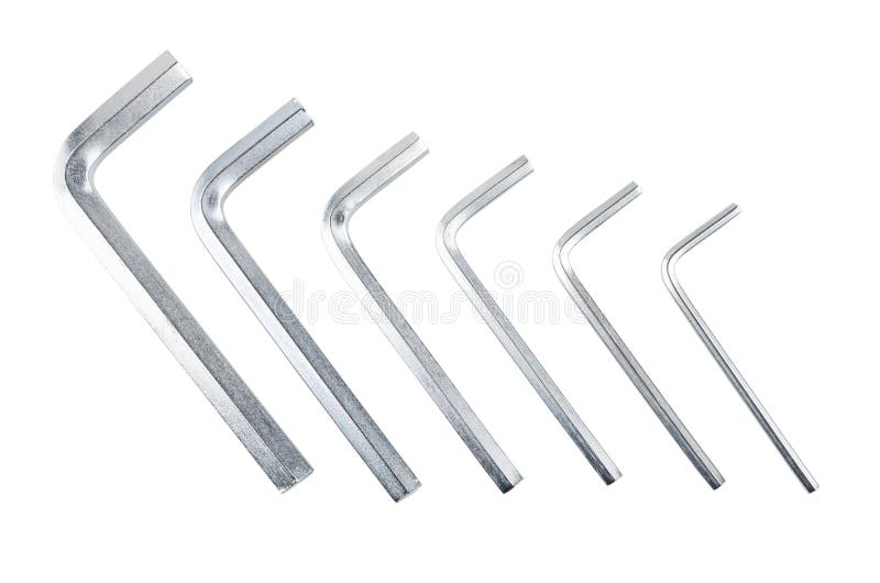 Several Hex Wrench Different Sizes Isolated White Stock Photos - Free ...