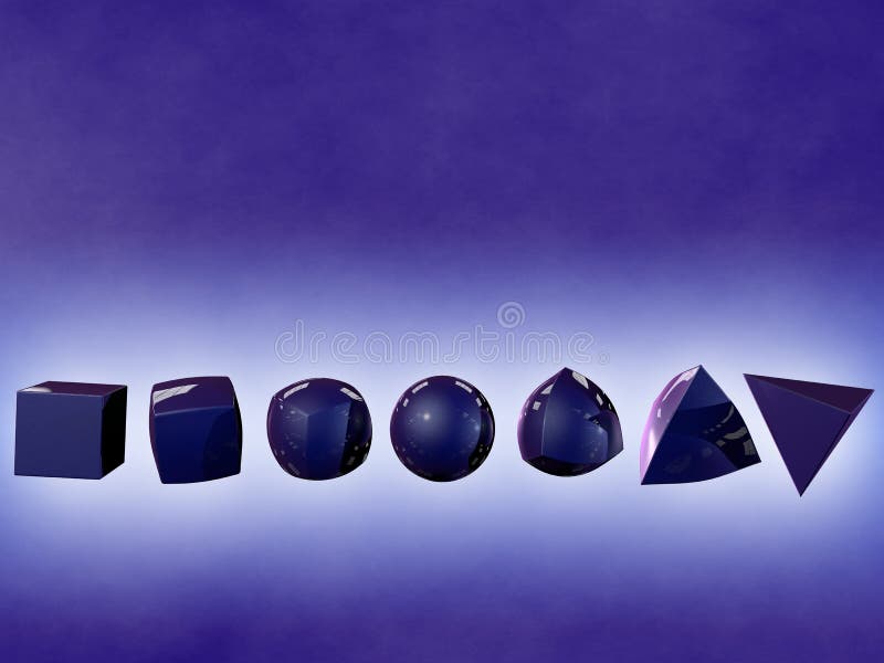 Row of Shape Shifting Objects Stock Illustration - Illustration of ...