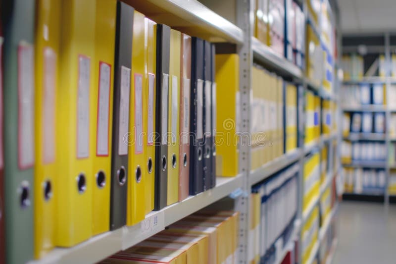 Organized Office Document Shelves Stock Illustration - Illustration of ...