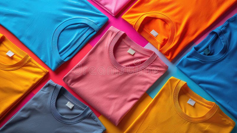 A Row of Shirts with Different Colors and Patterns Stock Photo - Image ...