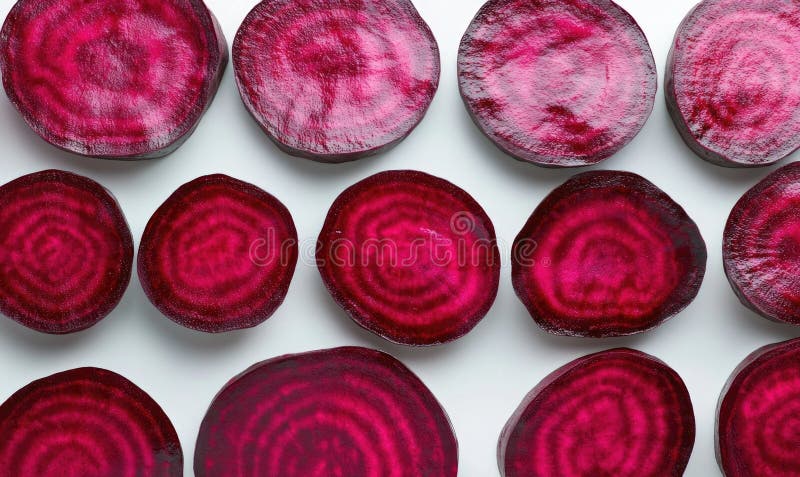 A Row of Sliced Beets are Shown in a Row Stock Photo - Image of ...