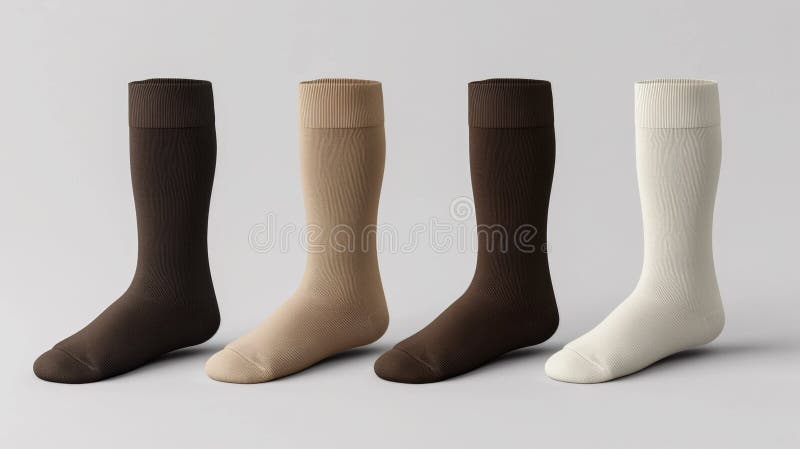 A Row of Socks in Various Colors and Styles are Shown, AI Stock ...