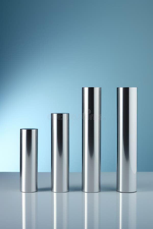 Row of Solid Cylinders in Different Heights AI Generated Stock ...