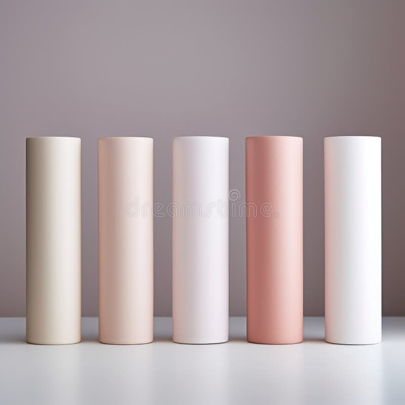 Row of Solid Cylinders in Different Heights AI Generated Stock ...